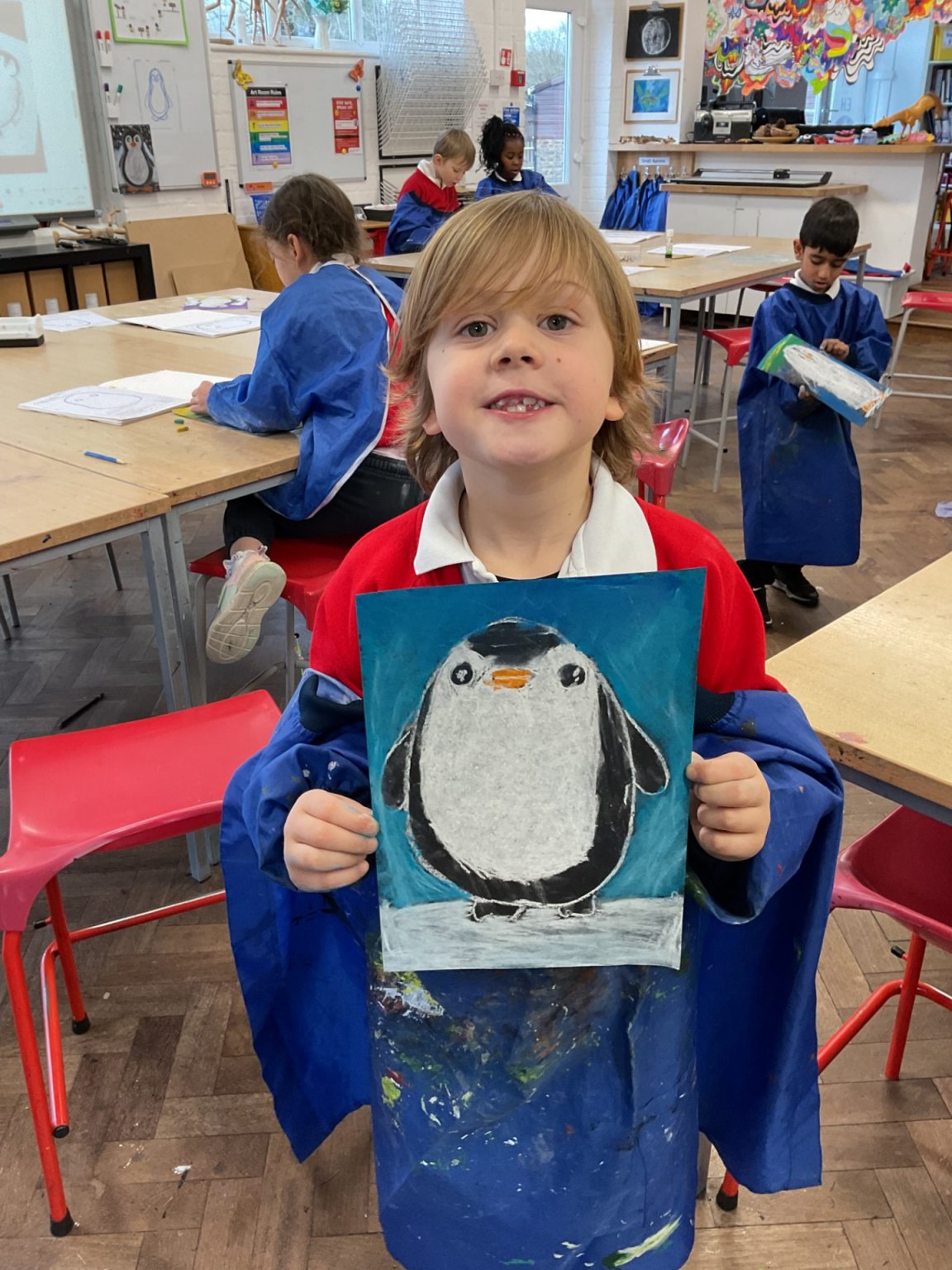 Year 2 Explore Cool Colours in Polar Themed Art - Copthorne Prep